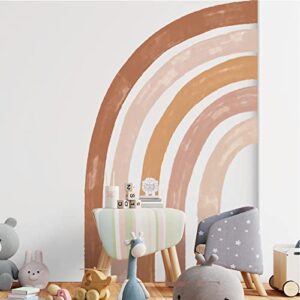 haull 3 pcs large rainbow wall decals stickers peel and stick, half rainbow boho wall sticker for girls kids bedroom decor wallpaper wall decor for kids room nursery playroom, 78.74 x 47.24 inch