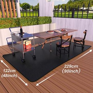 Super Extra Large 90x48 inch Under Grill Mat for Outdoor Grill, Charcoal, Flat Top, Smoker, Deck Patio Protection Mats, Indoor Fireplace Mats, Fire Pit Mat, Both Sides Fireproof Waterproof Pad