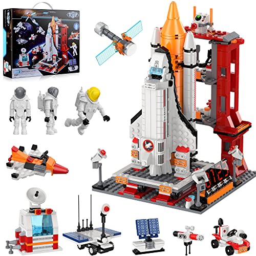 Space Exploration Shuttle Toys for 6 7 8 9 10 11 12 Year Old Kids, 11-in-1 STEM Aerospace Rocket Building Kit for 6-12 Year Old Boys Girls, Best Gifts for Christmas Birthday - 855pcs