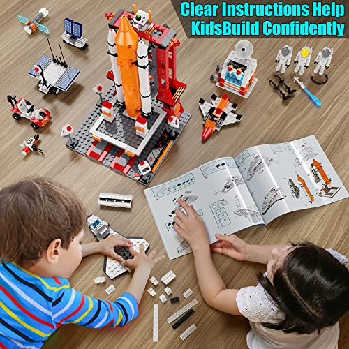 Space Exploration Shuttle Toys for 6 7 8 9 10 11 12 Year Old Kids, 11-in-1 STEM Aerospace Rocket Building Kit for 6-12 Year Old Boys Girls, Best Gifts for Christmas Birthday - 855pcs