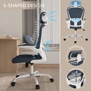 Office Chair, High Back Ergonomic Desk Chair, Breathable Mesh Desk Chair with Adjustable Lumbar Support and Headrest, Swivel Task Chair with flip-up Armrests, Executive Chair for Home Office