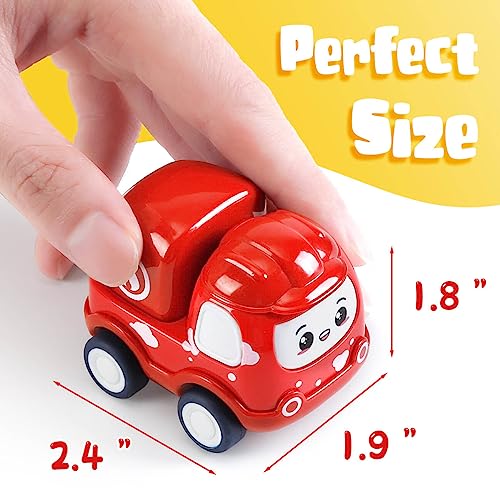 Kiddiworld Mini Car Toys for 1 Year Old Boy Gifts|12 Sets Baby Pull-Back Truck with Playmat and Storage Box for Toddlers Age 1-2|Baby Toys 12-18 Months|1st Birthday Gifts for One Year Old Infant Boy