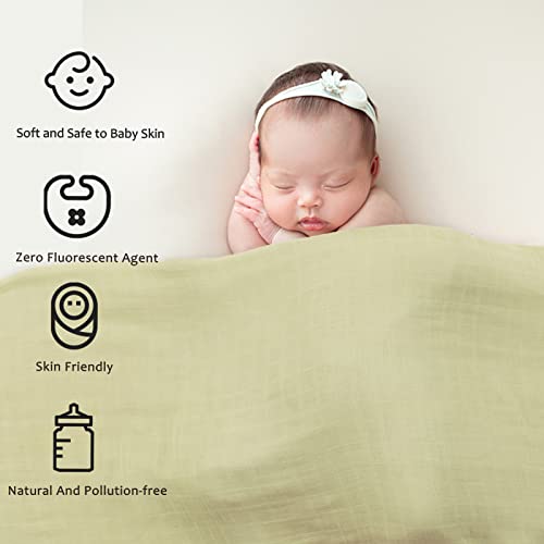 HBselect Muslin Swaddle Blankets, Baby Swaddle Wrap for Baby Boys and Girls, 5-Pack Breathable and Skin-Friendly Baby Receiving Blankets, Baby Essentials, Registry & Gift, 47 x 47 inches