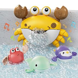 tumama baby bath toy,bath bubble maker machine with music,3 bathtub wind-up toys,crab shower water toy for toddlers kids boys grils