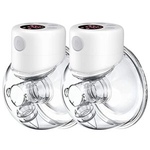 breast pump, wearable breast pump, hands free breast pump, electric breast pump 2 mode & 9 levels, 24mm flange, 2 pack