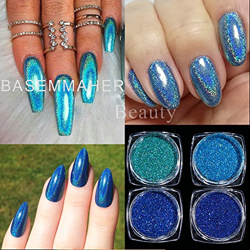 Holographic Nail Glitter 45 Jars Holo Laser Superfine Cosmetic Festival Powder Nail Pigment for Tumblers, Arts and Craft Glitter, Iridescent Glitter for Body Nail Face Hair Eyeshadow Makeup