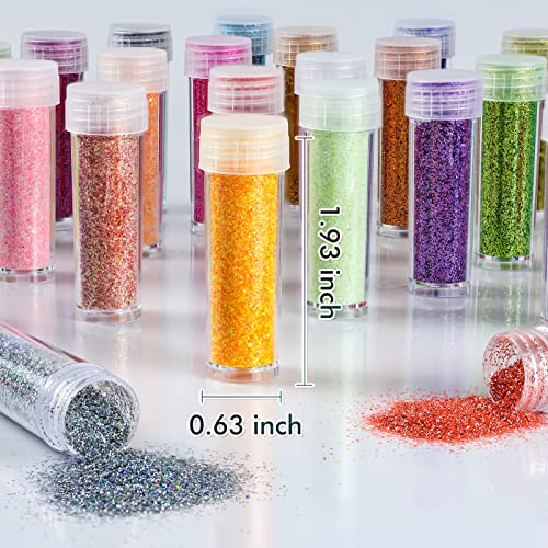 Ultra Fine Holographic and Iridescent Glitter, 55 Colors Extra Fine Resin Glitter Powder, Craft Glitter for Resin Tumblers Art Crafts Making, Cosmetic Glitter for Nail Body Eye Face Hair Makeup