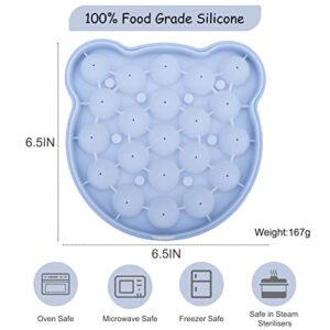 Dilovely Baby Fruit Feeder & Babies Food Freezer Trays with Lid, Pacifier Feeder, Silicone Food Molds Trays for Homemade Baby Food, Frozen Breast Milk Cube, BPA Free Blue