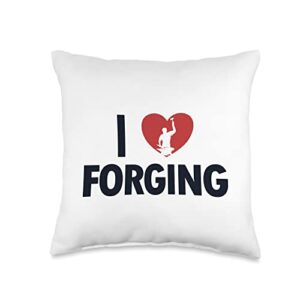 forging equipment starter kit gifts for beginners i love anvil hobby legend forging blacksmith throw pillow, 16x16, multicolor