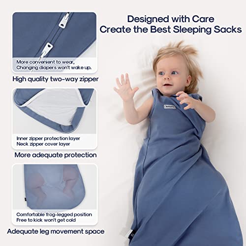 Domiamia Baby Sleep Sack 1.0 TOG | Minimalist Style | All Seasons | for 6-12 Months Boys & Girls | Dual Zipper, Neckline Protection, Soft, Breathable Fabric, Easy Diaper Changes, Spacious Leg Room