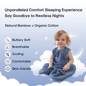 Domiamia Baby Sleep Sack 1.0 TOG | Minimalist Style | All Seasons | for 6-12 Months Boys & Girls | Dual Zipper, Neckline Protection, Soft, Breathable Fabric, Easy Diaper Changes, Spacious Leg Room