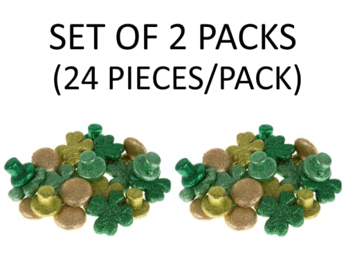 Hobbu Lobby Glitter Top Hat, Coin, & Clover Filler- Set of 2 Packs