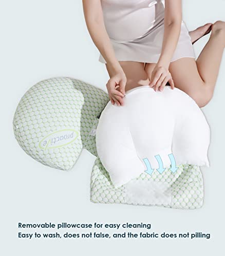 Oternal Pregnancy Pillows for Sleeping, Maternity Pillow for Pregnant Women, Body Pillow with Latex Filling, Wedge Pillow for Sleeping, Hips, Back Support with Removable Cover