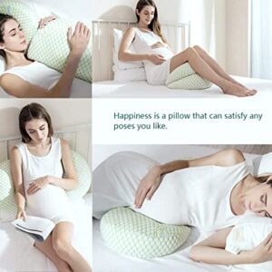 Oternal Pregnancy Pillows for Sleeping, Maternity Pillow for Pregnant Women, Body Pillow with Latex Filling, Wedge Pillow for Sleeping, Hips, Back Support with Removable Cover