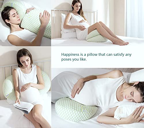 Oternal Pregnancy Pillows for Sleeping, Maternity Pillow for Pregnant Women, Body Pillow with Latex Filling, Wedge Pillow for Sleeping, Hips, Back Support with Removable Cover