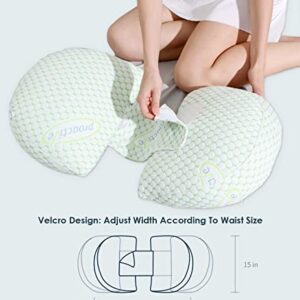 Oternal Pregnancy Pillows for Sleeping, Maternity Pillow for Pregnant Women, Body Pillow with Latex Filling, Wedge Pillow for Sleeping, Hips, Back Support with Removable Cover