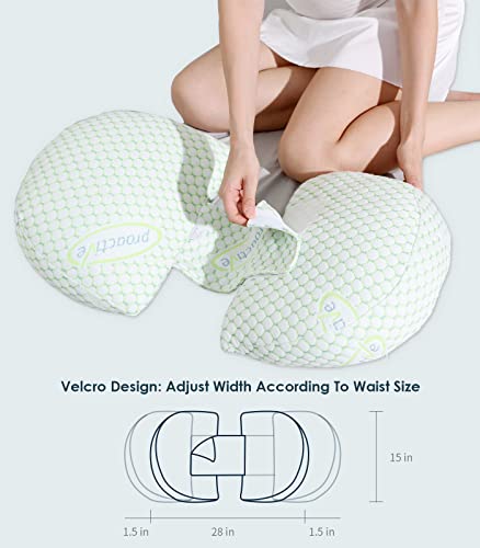 Oternal Pregnancy Pillows for Sleeping, Maternity Pillow for Pregnant Women, Body Pillow with Latex Filling, Wedge Pillow for Sleeping, Hips, Back Support with Removable Cover