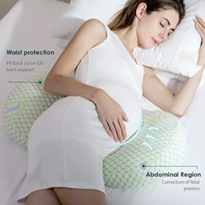 Oternal Pregnancy Pillows for Sleeping, Maternity Pillow for Pregnant Women, Body Pillow with Latex Filling, Wedge Pillow for Sleeping, Hips, Back Support with Removable Cover