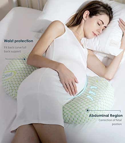 Oternal Pregnancy Pillows for Sleeping, Maternity Pillow for Pregnant Women, Body Pillow with Latex Filling, Wedge Pillow for Sleeping, Hips, Back Support with Removable Cover