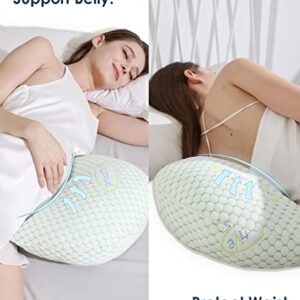 Oternal Pregnancy Pillows for Sleeping, Maternity Pillow for Pregnant Women, Body Pillow with Latex Filling, Wedge Pillow for Sleeping, Hips, Back Support with Removable Cover