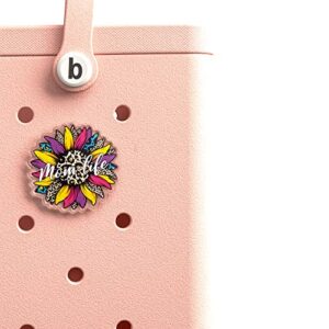 BOGGbeans Mom Life Charm for Bogg Bag, Simply Southern Totes, and Similar Styles. Acrylic 3" Flower Charm Accessories for Beach Totes