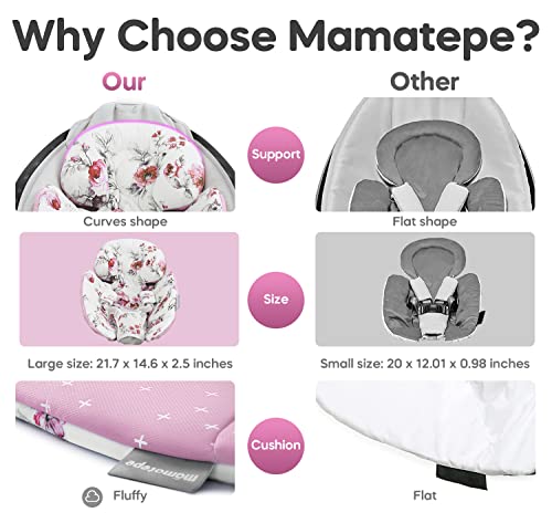 Mamatepe Infant Insert Compatible with 4moms Mamaroo RockaRoo & Graco DuetSoothe Swing, Reversible Newborn Insert Head & Body Support Cushion,Breathable Soft Fabric, Machine Washable, Blush Pink, 1Pcs