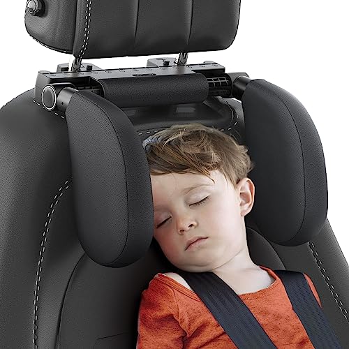 ZORUNOWA Car Headrest Pillow,Thickened Memory Foam Road Pal Headrest,Neck Support Pillow,180° Adjustable Car Headrest, U- Shaped Design,Travel Car Sleeping,Suitable for Kids and Adults (Black)