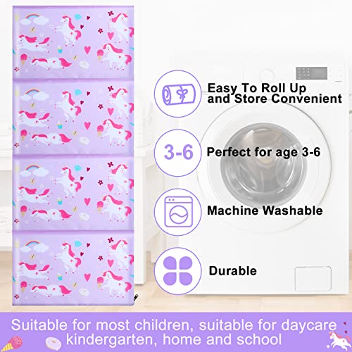 Shellwei Toddler Nap Mat 52 x 20 x 1'' Sleeping Folding Rest Mat Kids Mat for Boys Girls Baby Daycare Preschool Classroom Home Travel (Unicorn)