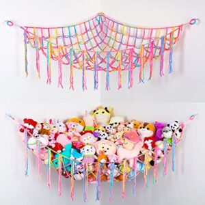 stuffed animals hammock net kids toy storage organizer unicorn castle stuffed animals storage coner hanging room organization for kids girls cute room decor