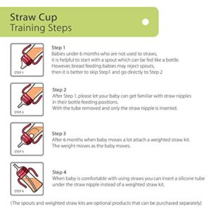 GROSMIMI PPSU Spill Proof Magic Sippy Cup 10 oz (Charcoal) + Replacements (Straw kit 2-counts, Stage 2)