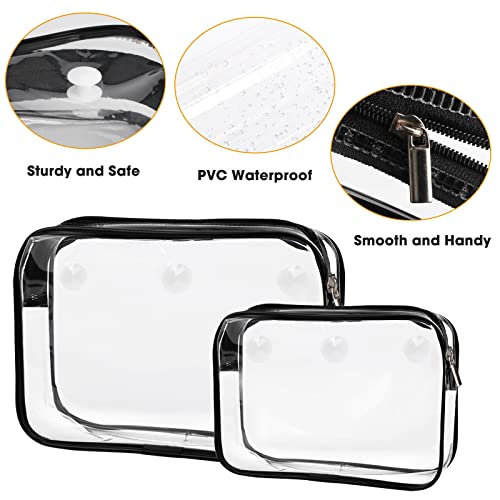 3 Packs Clear Bogg Beach Tote Bag Accessories-clear Designer Zipper Insert Bag(for 19*15*9.5 and 15*13*5.25), Travel Makeup Clean Toiletry Brush Organizer Cosmetic Divider Storage Inner Pouch (Black)