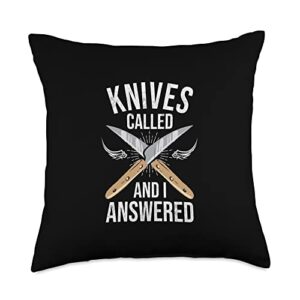 knife making bladesmith knives forging knife making bladesmith knives knifemaker forging throw pillow, 18x18, multicolor