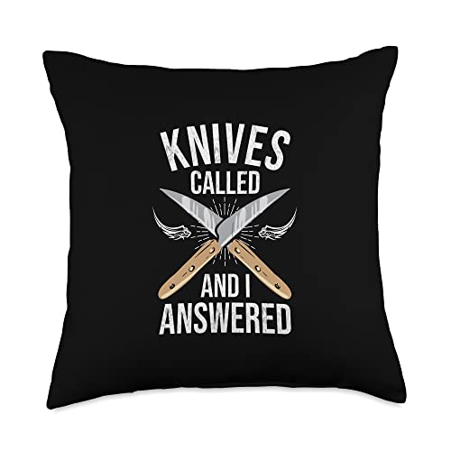 Knife Making Bladesmith Knives Forging Knife Making Bladesmith Knives Knifemaker Forging Throw Pillow, 18x18, Multicolor