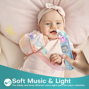 Baby Nasal Aspirator Electric, MISSAA Nasal Aspirator for Baby with 5 Suction Modes Baby Nose Sucker, Nose Aspirator for Toddler, Automatic Nose Cleaner, Music & Light Soothing