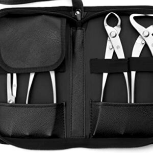 TianBonsai 4-PCS Bonsai Tool Set Including Concave Cutter Straight Edge Cutter Trunk Splitter And Bonsai Scissors Equip With Tool Bag