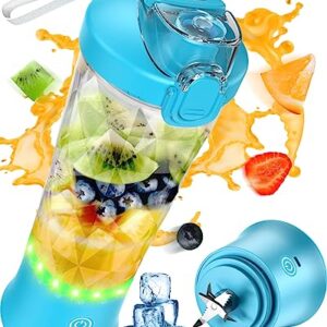 Portable Blender, Portable Blender for Shakes and Smoothies, 600ml Portable Blender 20 oz with USB Rechargeable, Personal Size Blenders with 6 Sharp Blades, Mini blenders for kitchen/Travel/Office