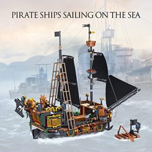 ZYLEGEN Black Pearl Pirate Ship Building Blocks Kit,Sailboat Sets Pirate Micro Brick Toys Set for Ages 6+ Boys Girls,Gift for Adult who Like Adventures Play,Not Compatible with Lego(1328Pcs)