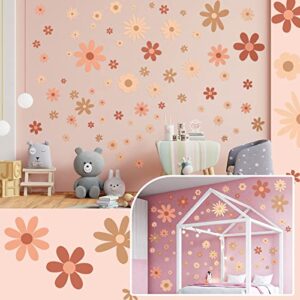 Kisston 90 Pieces Daisy Wall Decal Alphabet Vinyl Wall Decals Boho Wall Decal Daisy Stickers Boho Girls Groovy Floral Stickers for Kids Nursery Wall Art Bedroom Classroom (Classic,Daisy)