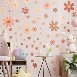 Kisston 90 Pieces Daisy Wall Decal Alphabet Vinyl Wall Decals Boho Wall Decal Daisy Stickers Boho Girls Groovy Floral Stickers for Kids Nursery Wall Art Bedroom Classroom (Classic,Daisy)