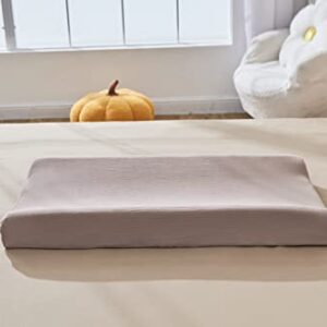 Solid Muslin Changing Table Pad Cover Cradle Sheet, Fits 32"/34''x16" Contoured Diaper Changing Pad, Ultra Soft Cozy Muslin Cotton Changing Table Covers, Breathable Wipeable Removable (Khaki)