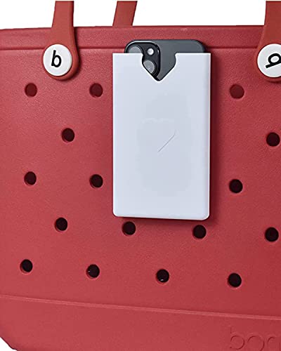 UeKeKicg Phone Case Holder Charm Accessory - Compatible with Bogg Bags & Simply Southern - Tote Bag Charm Accessory - Secure Attachment - Strong and Sturdy Soft Rubber Shell Case White