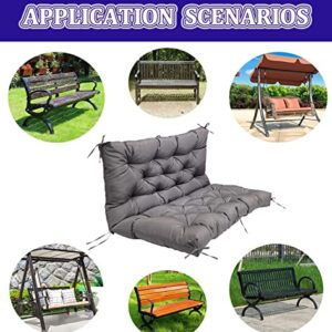 Swing Cushions 2-3 Seater Replacement Waterproof Porch Swing Cushions with Backrest and Straps Thicken 4" Swing Cushion Replacement for Outdoor Swing Cushions Patio Garden Furniture Terrace (60*40in)