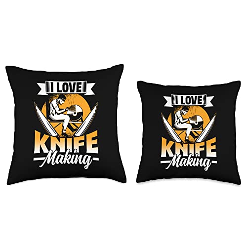 Forging Craft Knifer Maker Job I Love Knife Making Hobby Knives Lover Maker Throw Pillow, 16x16, Multicolor