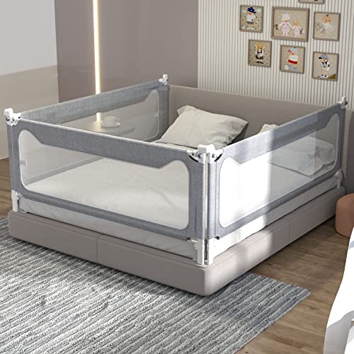 melafa365 Bed Rails for Toddlers, Upgrade Baby Bed Rail Guard Height Adjustable Specially Designed for Twin, Full, Queen, King Size - Safety Bed Guard Rails for Kids