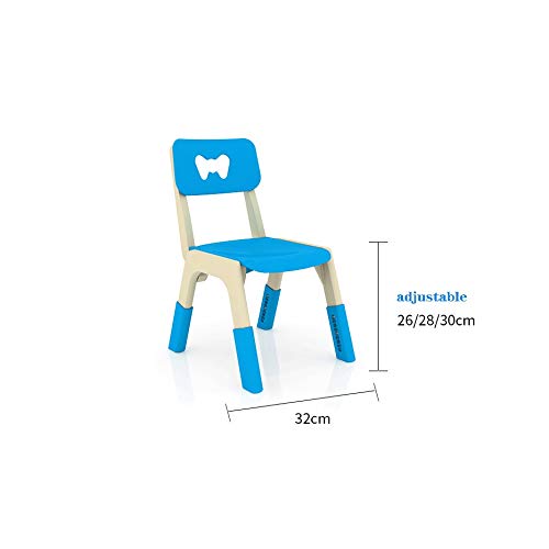 LIUYUNQI 1 Table and 6 Chairs Kindergarten Desk and Chair Set Can Lift Children's Desk Household Simple Baby Table Plastic Rectangle Toy Table (Color : Blue)