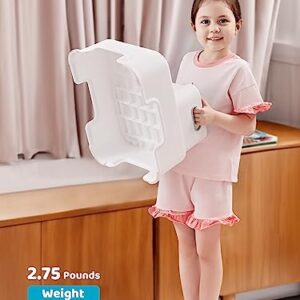 HEETA 2 Step Stool for Kids and Toddler, Anti-Slip Sturdy Step Stool for Potty Training or Kitchen Helper Stool, 2 in 1 Step Dual Height to Reach Kitchen Counter Bed or Sink, Grey & White