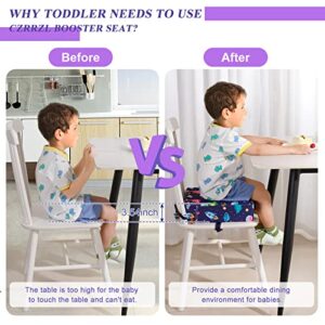 Toddler Booster Seat for Dining Table 45D Cartoon Stronger Support Booster Seat for Dining Table Washable 2 Safer Straps Non-Slip Bottom Portable Booster Chair for Toddlers Kid Baby Eating Travel Home