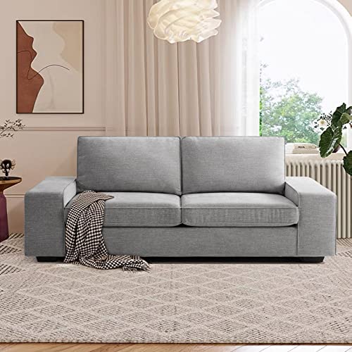 ABAKAN 88.58" Modern Couches Sofas for Living Room, Luxury Chenille Loveseat Couch with Metal Solid Wood Frame,High Density Cotton, Removable Back Cushion and Seat Cushion(Light Grey)