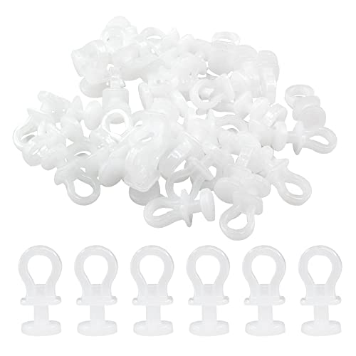 Rierdge Plastic Curtain Glider Track Carrier Slide Rollers, 60Pcs