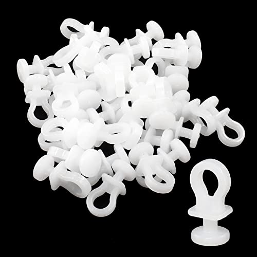 Rierdge Plastic Curtain Glider Track Carrier Slide Rollers, 60Pcs